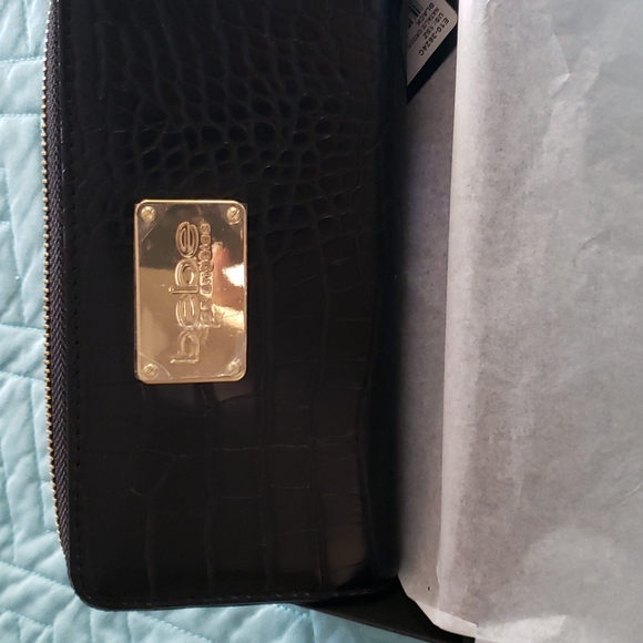 bebe | Bags | Nwt In Box Bebe Crocodile Black Wallet | Poshmark
